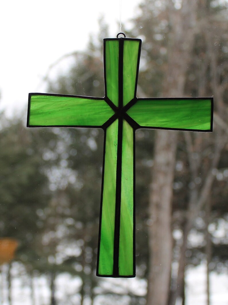 Stained Glass Simple Cross | Etsy