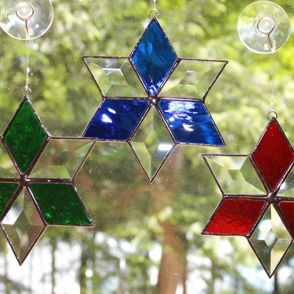 Stained Glass Bevel Star - Etsy