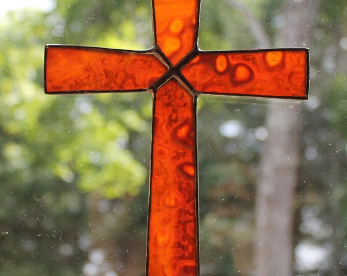 Stained Glass Simple Cross - Etsy