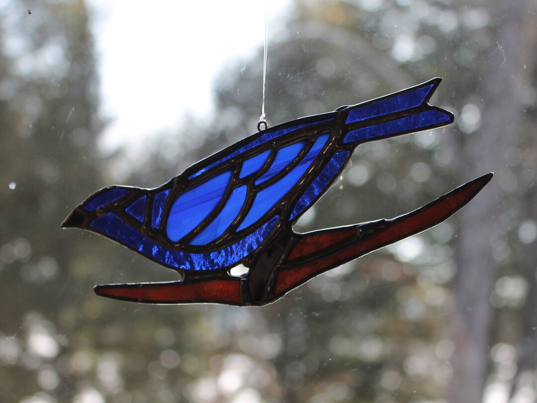 Stained Glass Indigo Bunting - Etsy