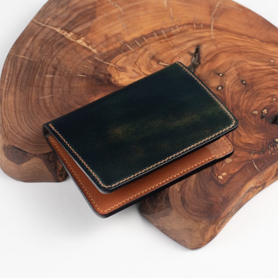 Horween Shell Cordovan Card Wallet / Cordovan Leather Compact - Etsy