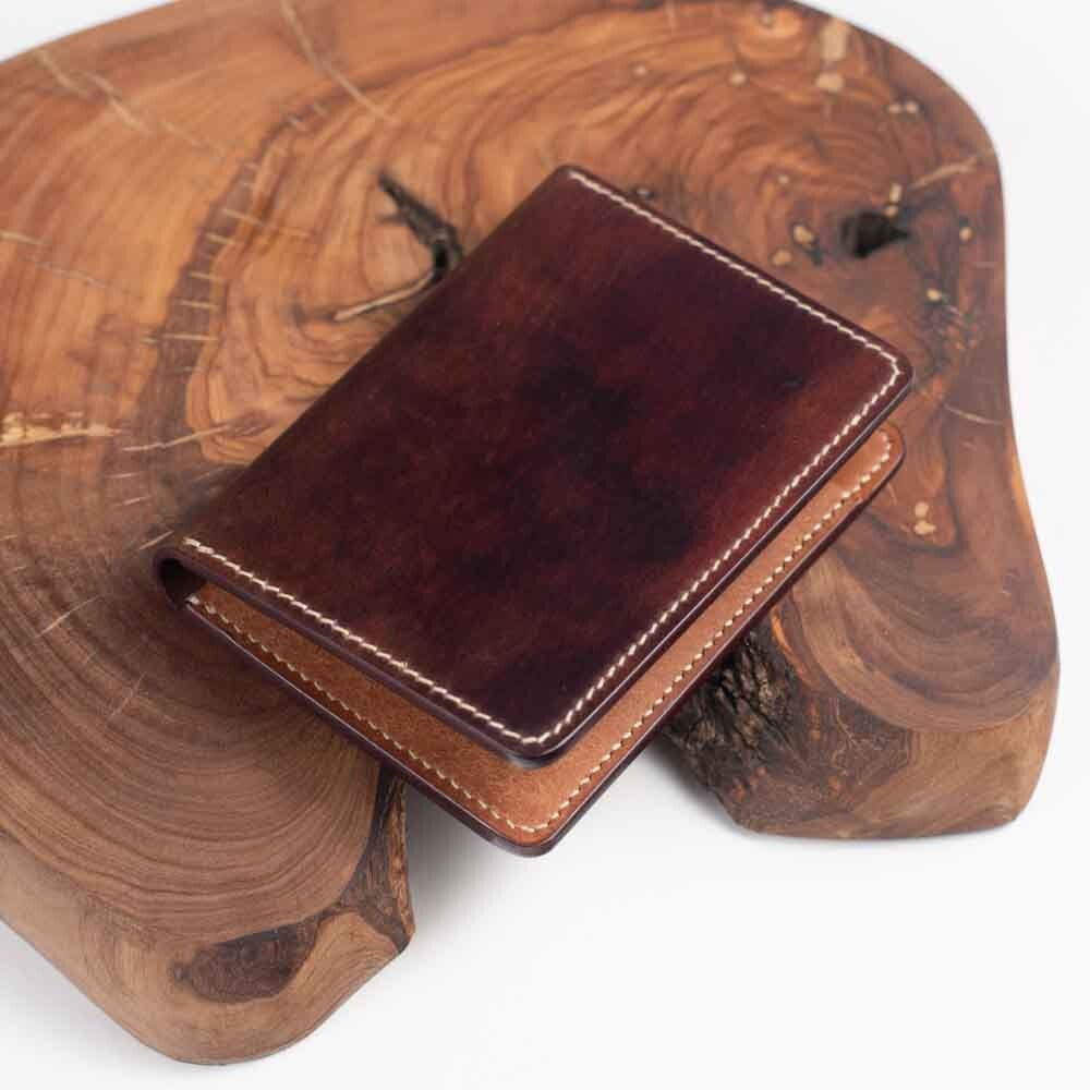 Horween Shell Cordovan Card Wallet / Cordovan Leather Compact - Etsy