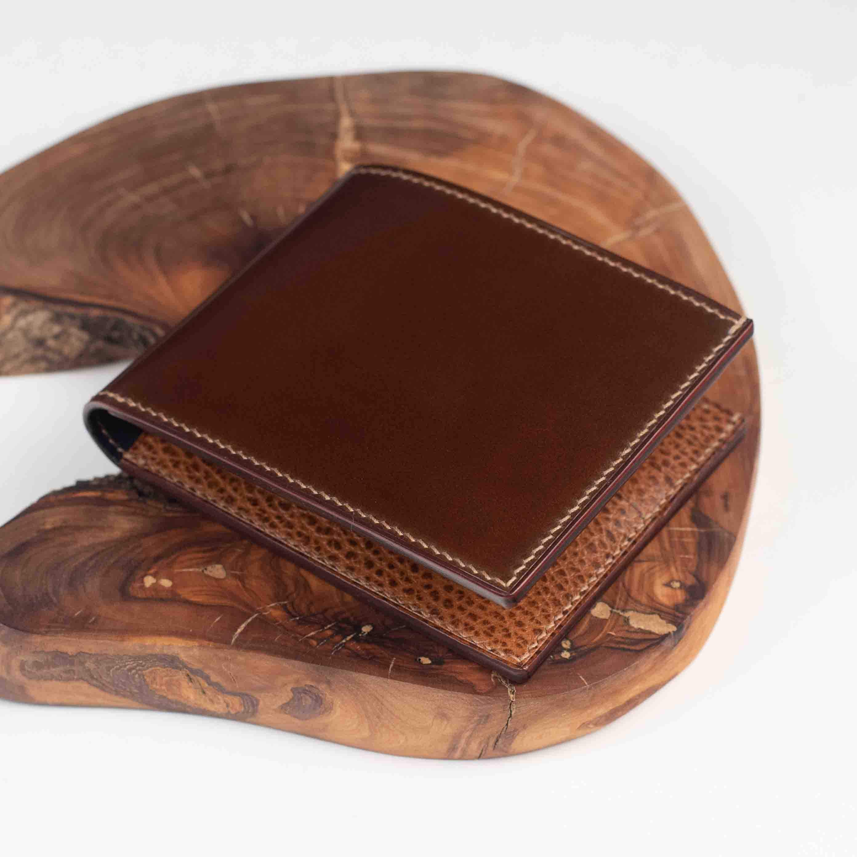Shell Cordovan Wallet / Cordovan Leather Bilfold / Vegetable Tanned ...