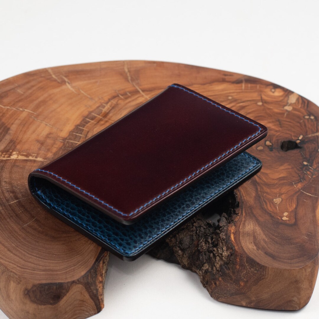 Shell Cordovan Card Wallet / Compact Front Pocket Wallet - Etsy