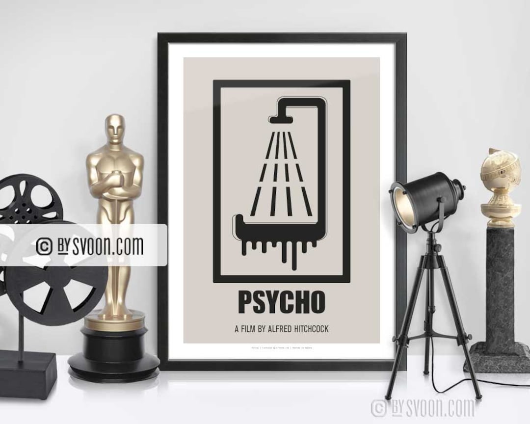 Psycho Print, Alternative Movie Poster, Alfred Hitchcock, Shower Scene ...