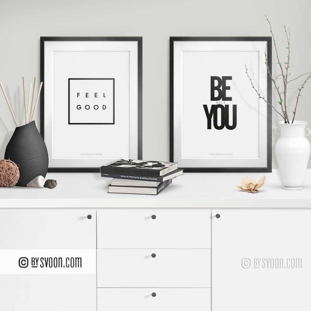 Feel Good Print, Minimal Wall Decor, Typography, Interior Inspiration ...