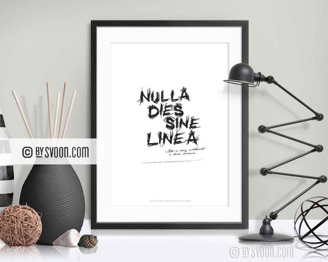 Nulla Dies Sine Linea Print, Not A Day Without A Line Drawn, Wall Decor ...