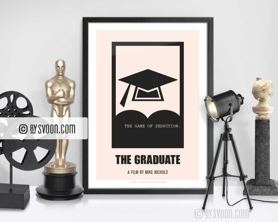 The Graduate Print, Alternative Movie Poster, Square Academic Cap ...