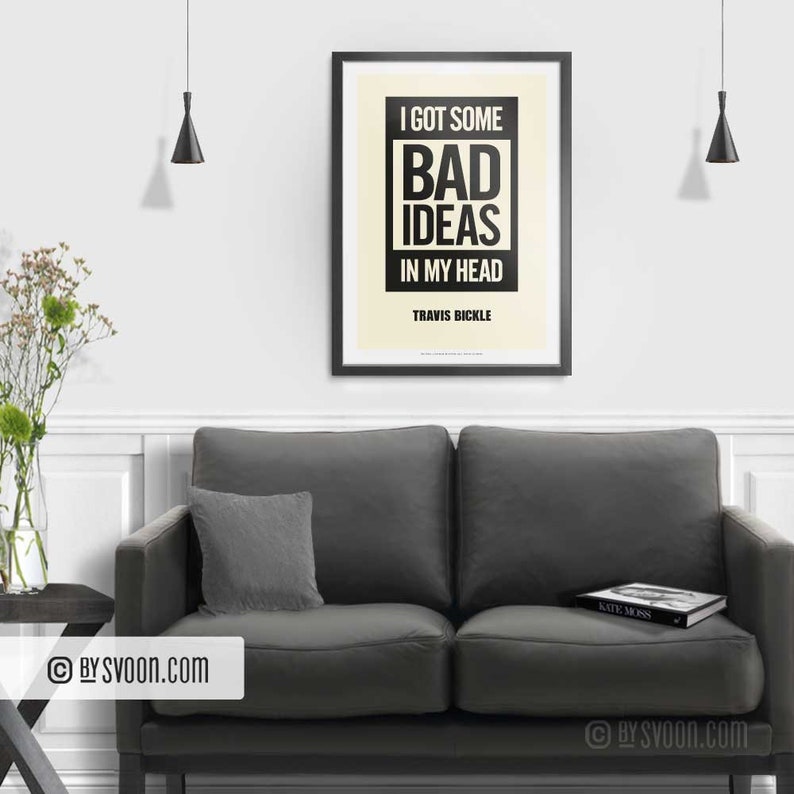 Bad Ideas Print, Alternative Movie Poster, Typography Print, Taxi ...