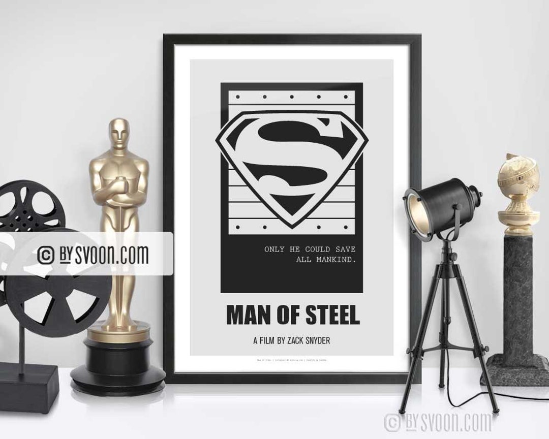 Man of Steel Print, Alternative Movie Poster, Minimal Movie Art ...