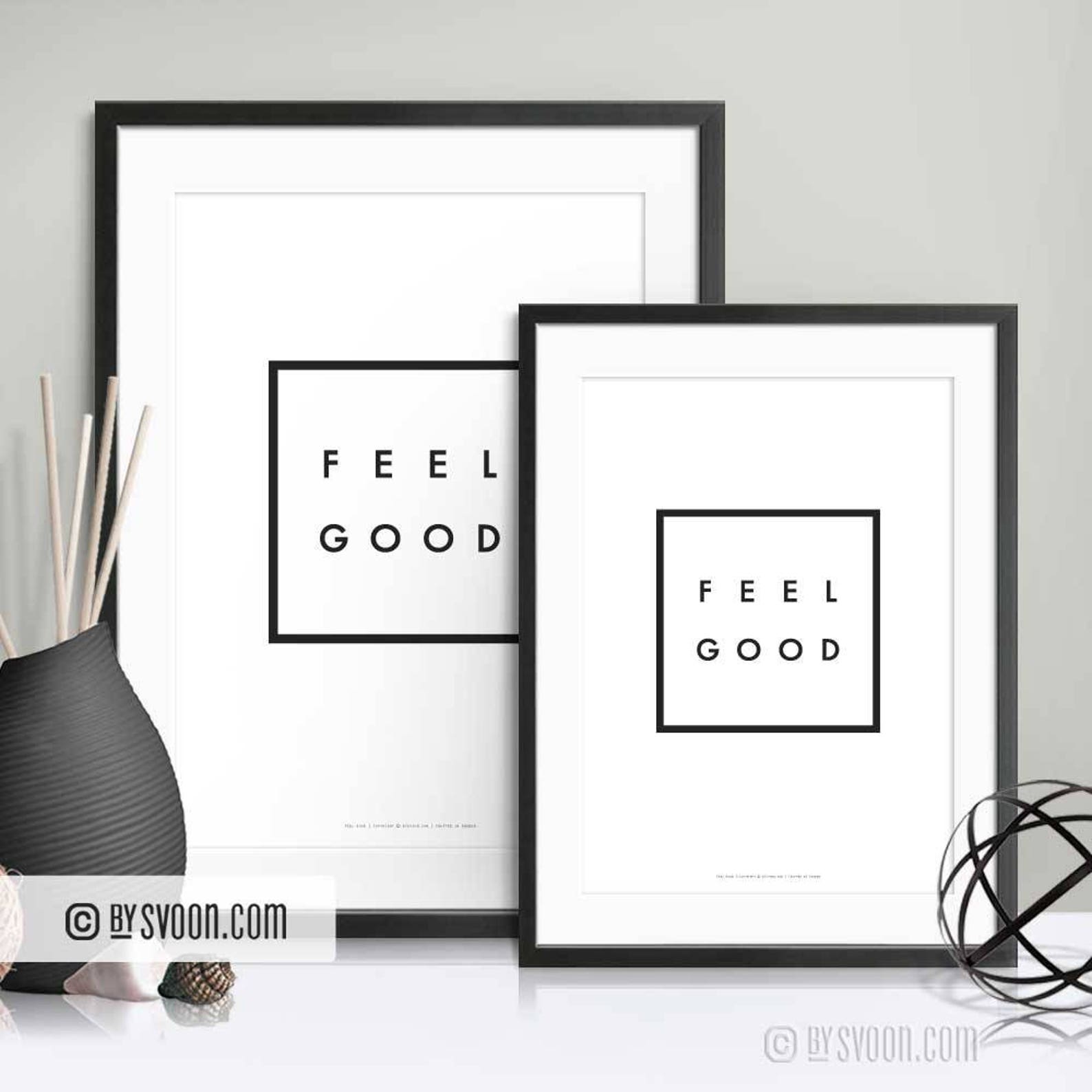 Feel Good Print, Minimal Wall Decor, Typography, Interior Inspiration ...