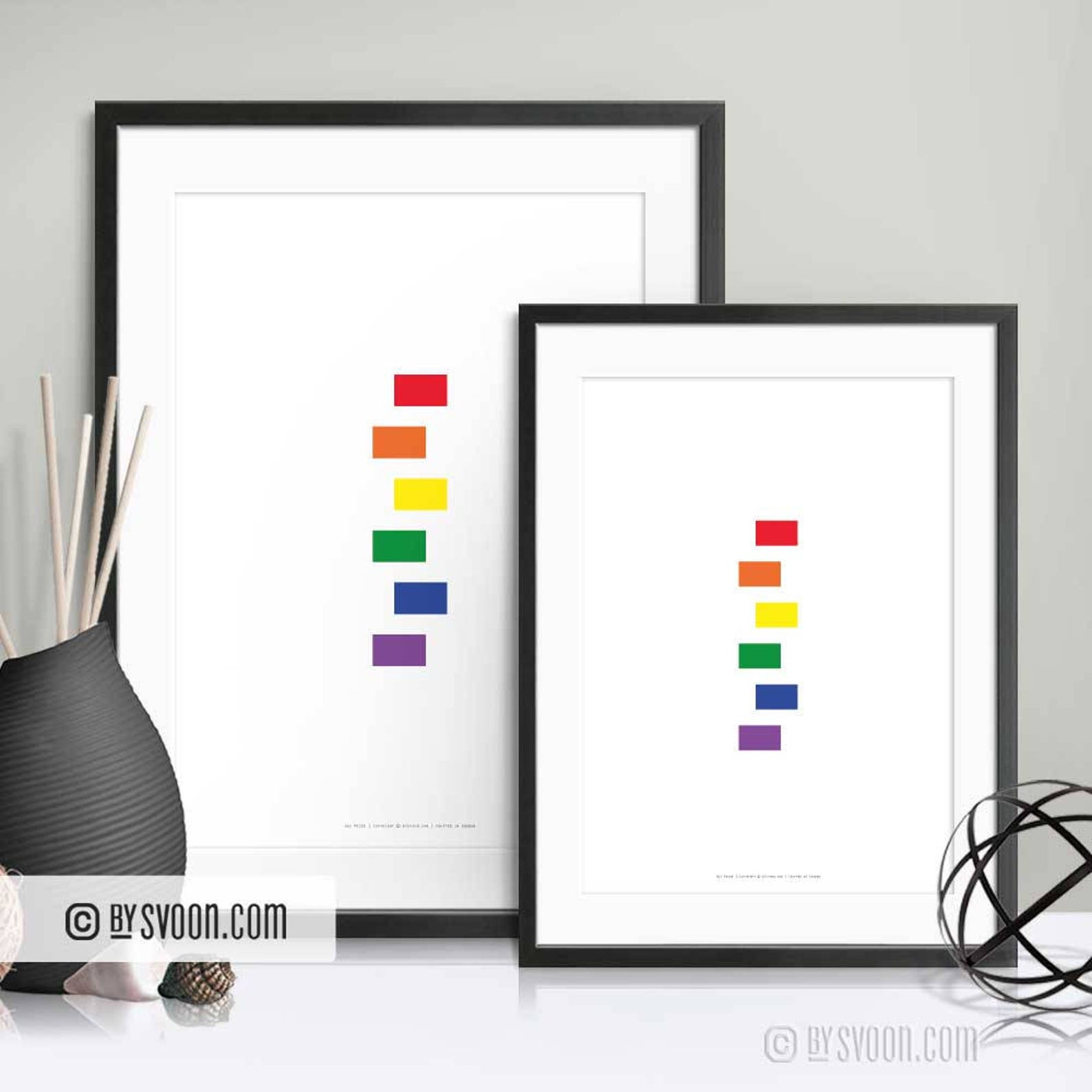 Gay Pride Print LGBTQ Minimal Design Wall Decor Rainbow - Etsy