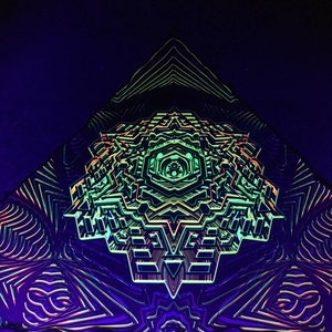 Mindfulness Festival Art Canvas - UV Reactive Fluorescent Fractal ...