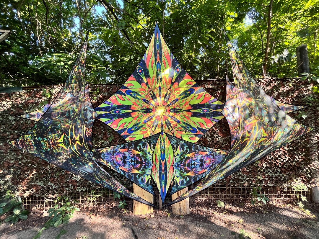 DJ Stages Decor Set - Blacklight UV Reactive Psychedelic Party, 3D ...