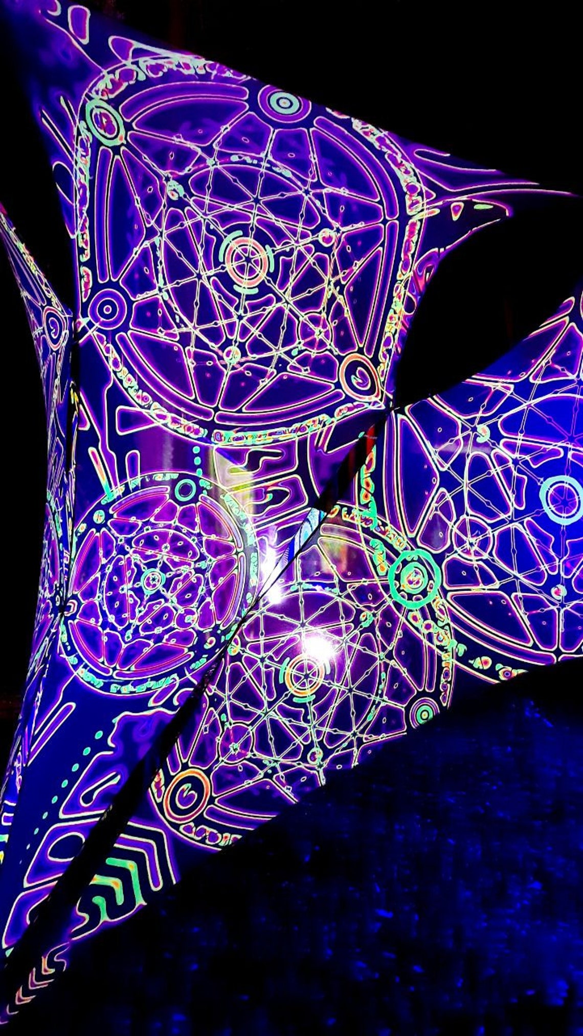 Uv-reactive Psychedelic Metatron Triangles Installation – Party Stage ...