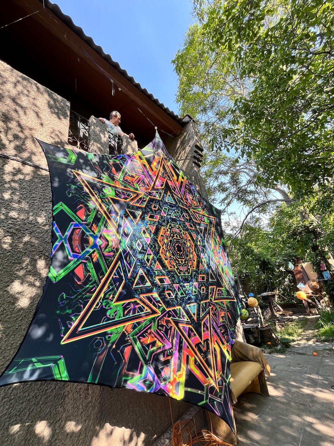 Large UV Print Hexagon Textile Wall Art, Sacred Geometry Art Metatron ...