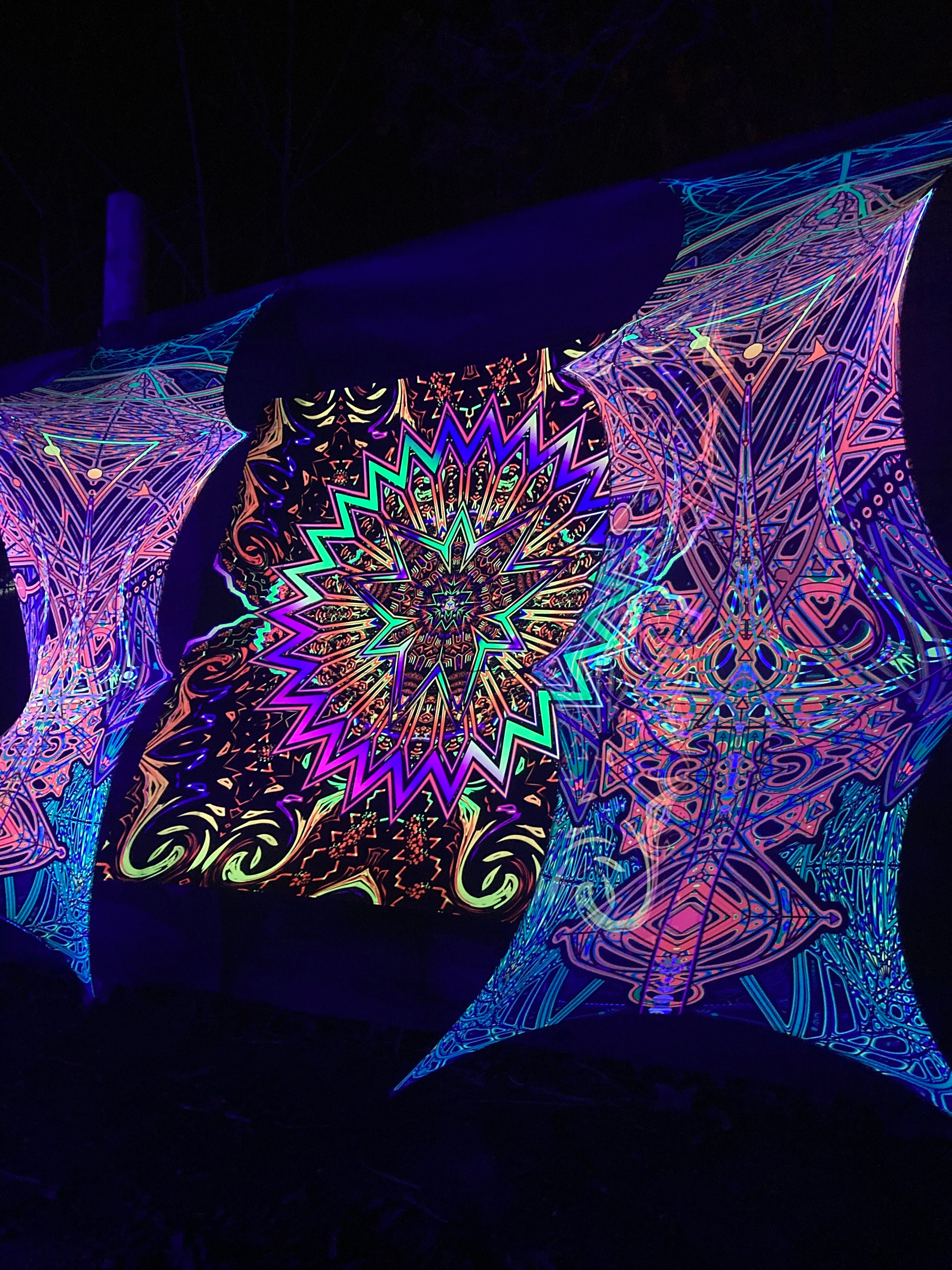 Sunflower Satin Pint + Trishul 4 Layers Mesh Prints, Blacklight ...