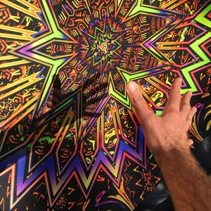 Uv-reactive Backdrop, Sunflower Art, Fluorescent Tapestry, Psychedelic ...