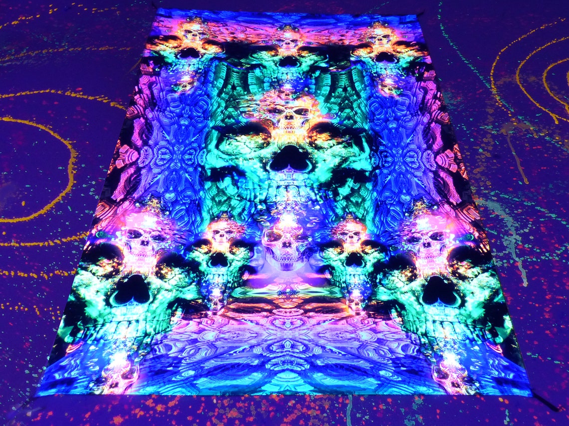 Uv Backdrop SСULL Uv Reactive Uv Tapestry Fabric Poster - Etsy