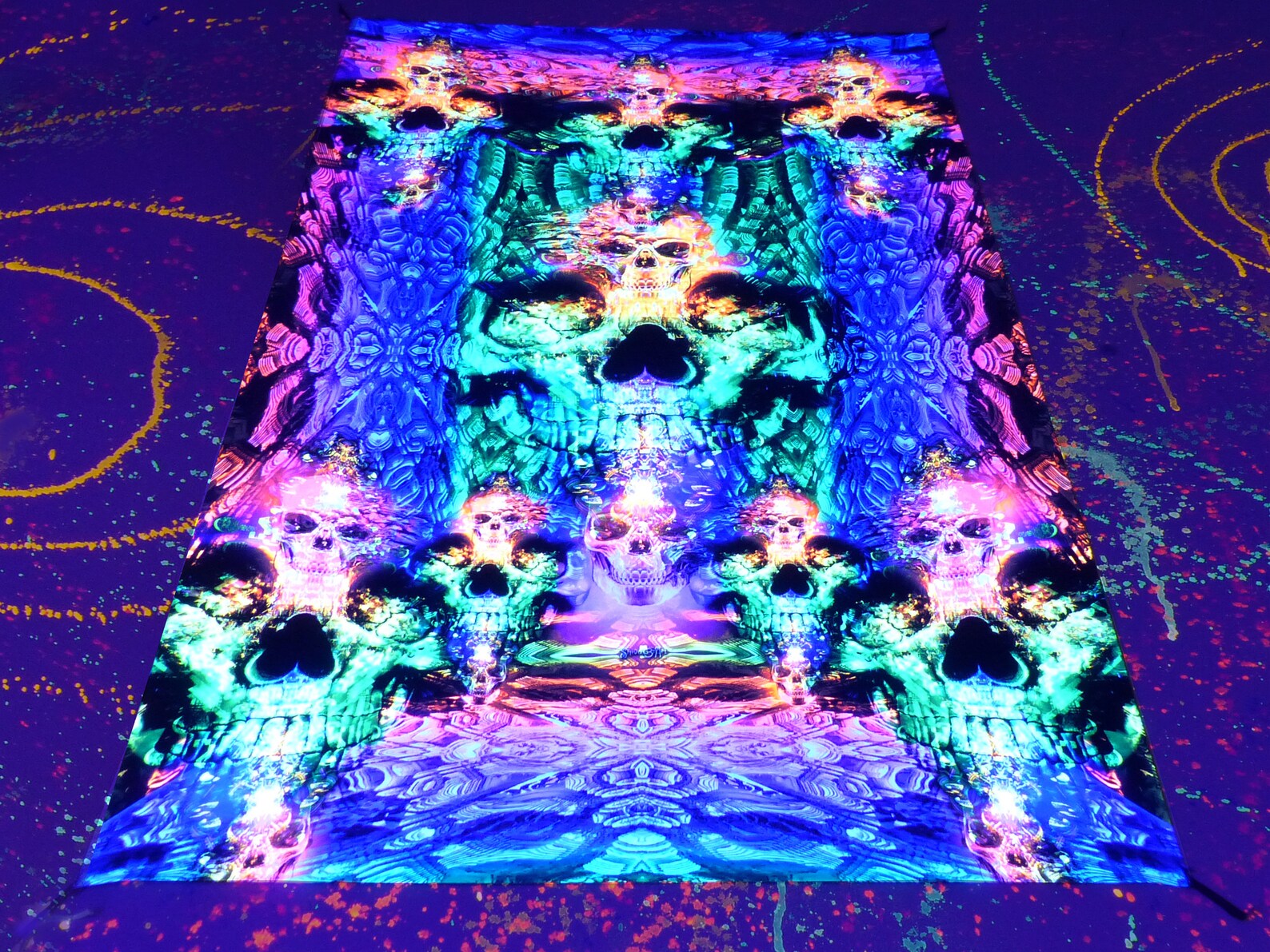 Uv Backdrop SСULL Uv Reactive Uv Tapestry Fabric Poster - Etsy