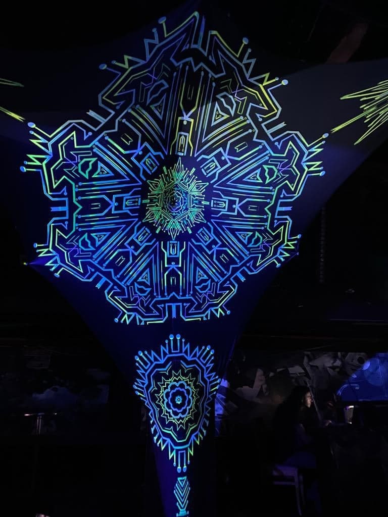 UV Psychedelic Stage Design – Geometric Wave Lycra DJ Booth - Etsy