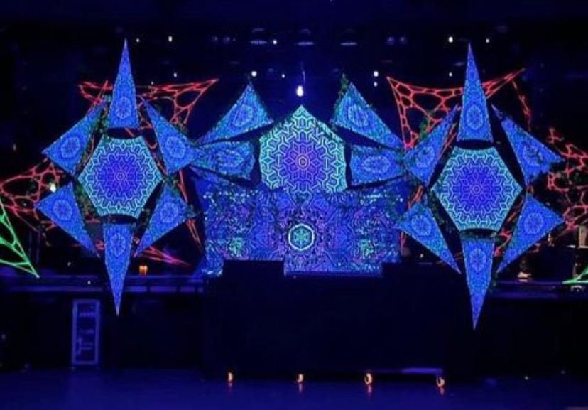 Extra Large DJ Stages Set Wall Art Psychedelic Backdrop & Spiritual ...