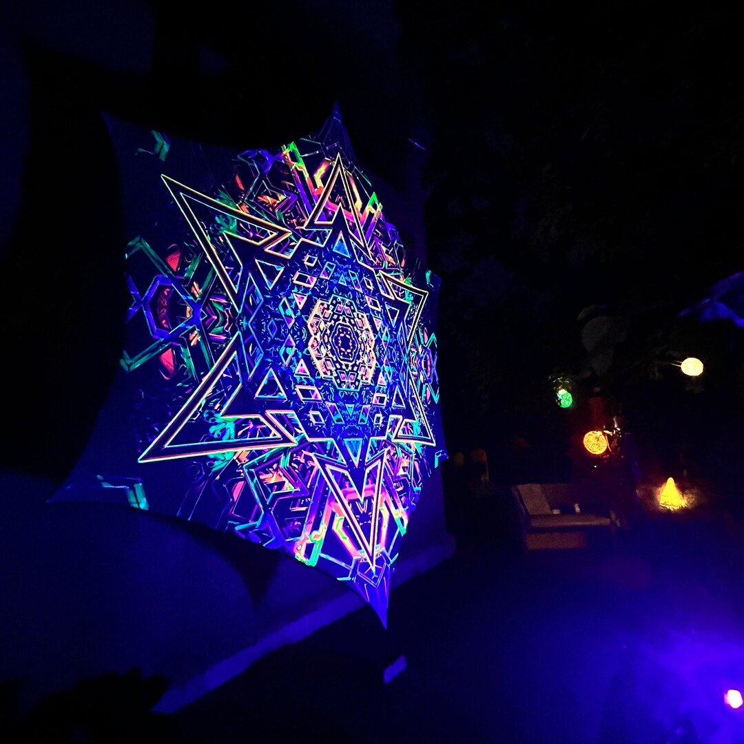 Large UV Print Hexagon Textile Wall Art, Sacred Geometry Art Metatron ...