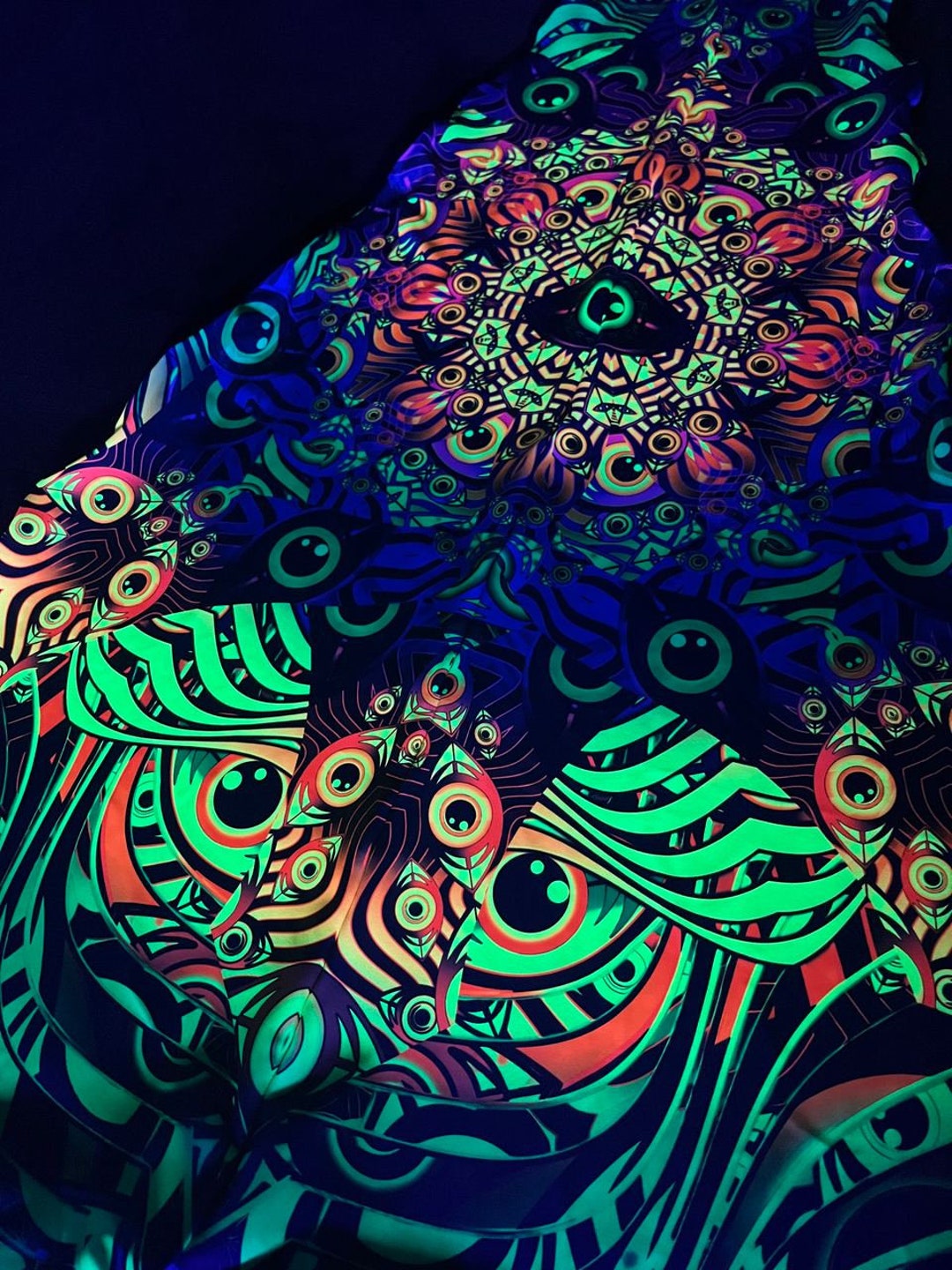 Uv-reactive Psychedelic Canopy: Many Eyes Sacred Geometry, Festival ...