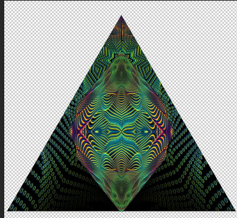 UV Reactive Fluorescent Fractal Triangle Tapestry, Custom Neon Party ...