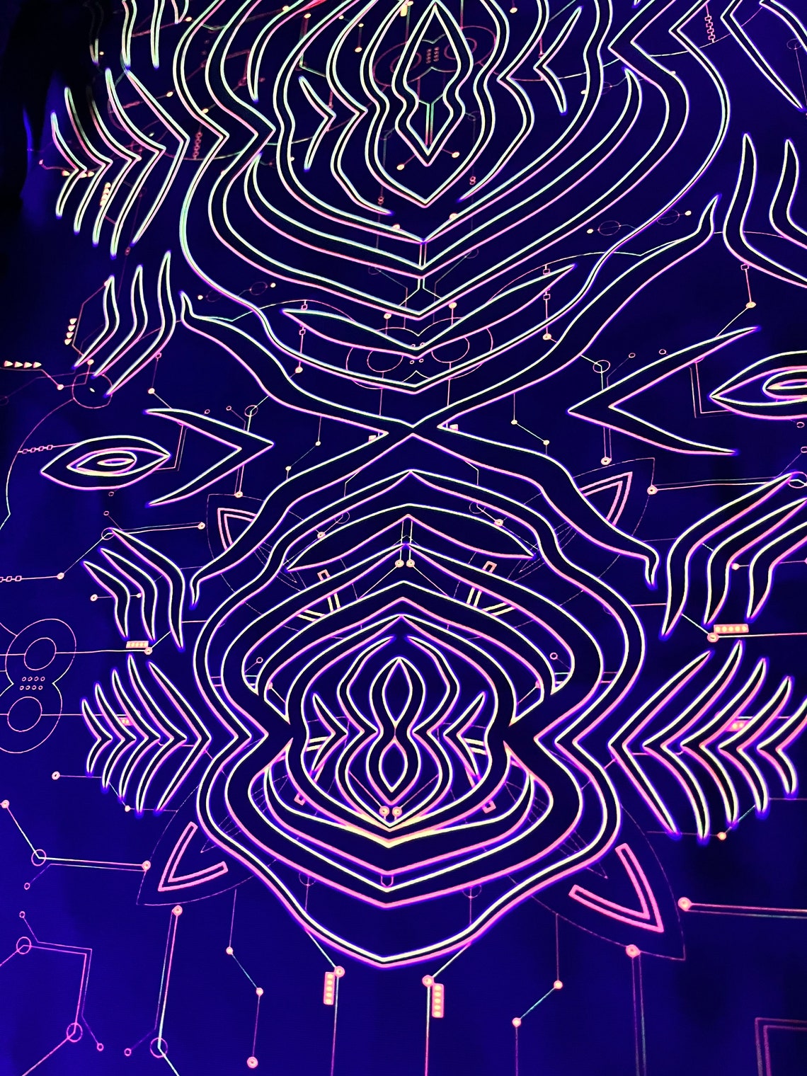 Long UV Reactive Psychedelic Tapestry - Trippy Art Installation ...