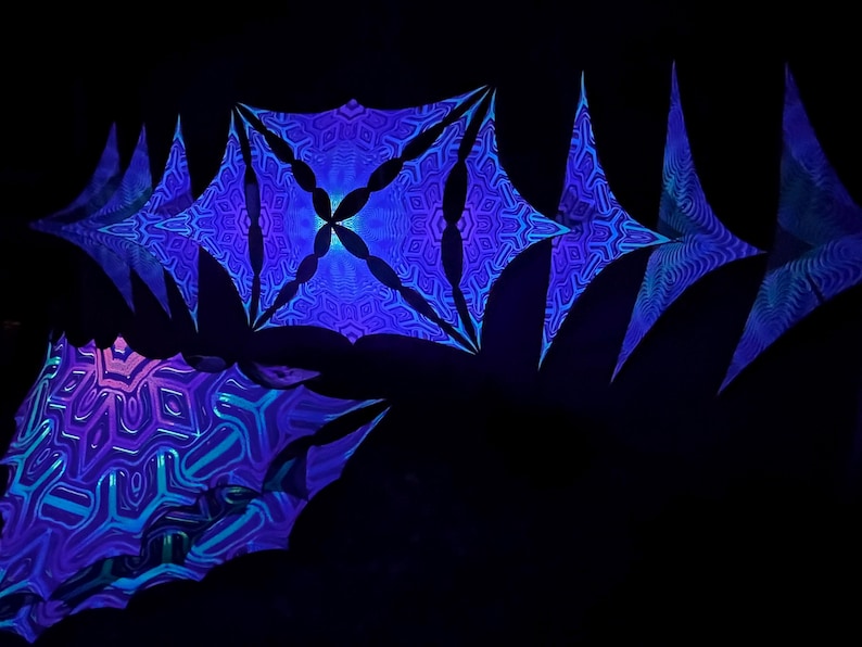 DJ Stages, UV Glow Festival Rave, Psychedelic Blacklight Triangle ...