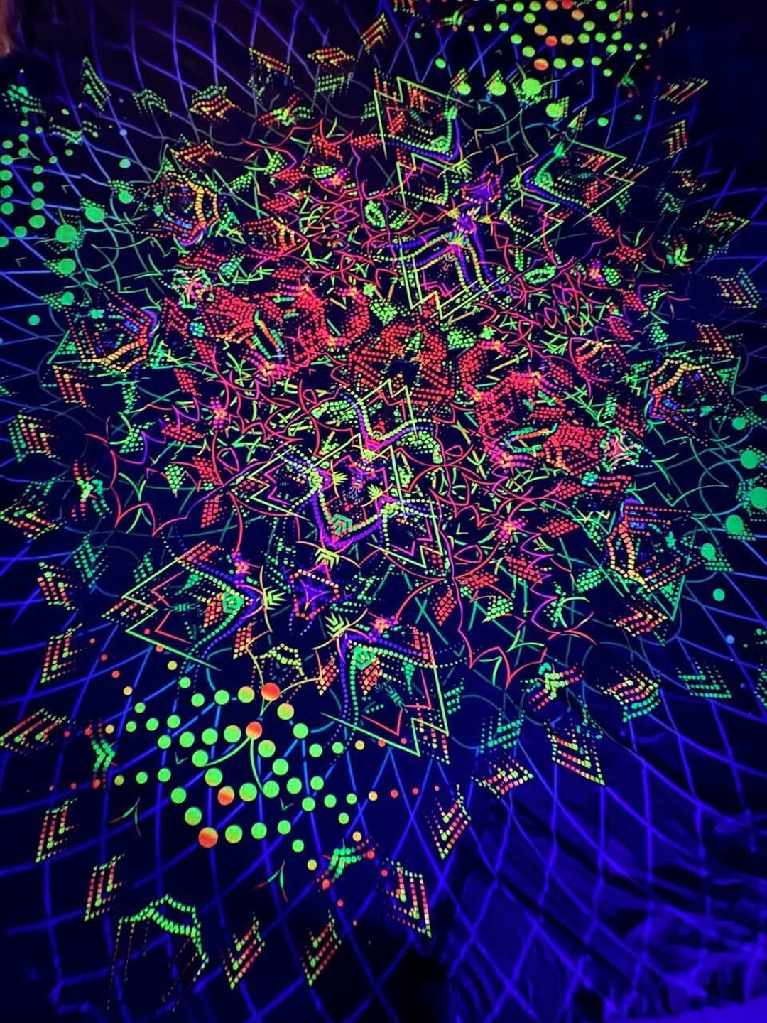 UV Reactive Psychedelic Hexagon, Blacklight Festival Canopy - Trippy ...