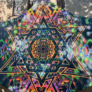 Large UV Print Hexagon Textile Wall Art, Sacred Geometry Art Metatron ...