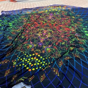 UV Reactive Psychedelic Hexagon, Blacklight Festival Canopy - Trippy ...