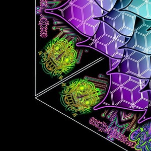 10.4x10.4 M Uv-reactive Ceiling Decor Psychedelic Festival Art Trippy ...