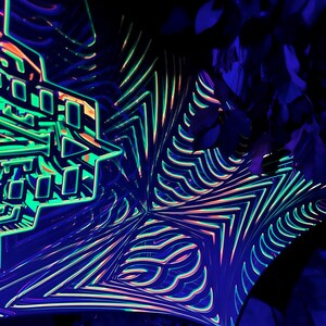 Mindfulness Festival Art Canvas - UV Reactive Fluorescent Fractal ...