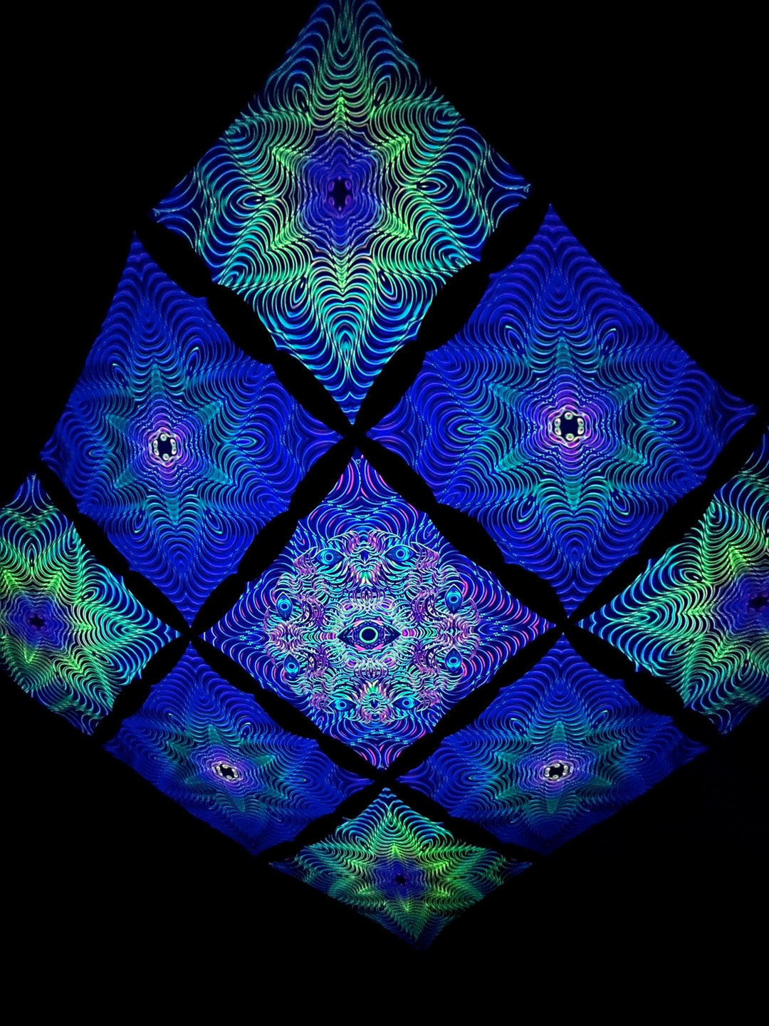 UV Blacklight Canopy, Neon Floral Tapestry Set - Etsy