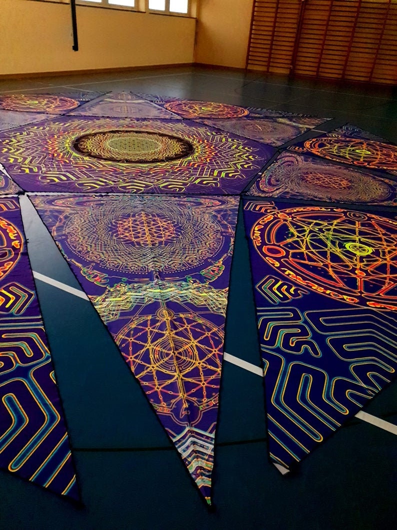 Psychedelic Decoration Stage Metatron. Uv-reactive Festival - Etsy