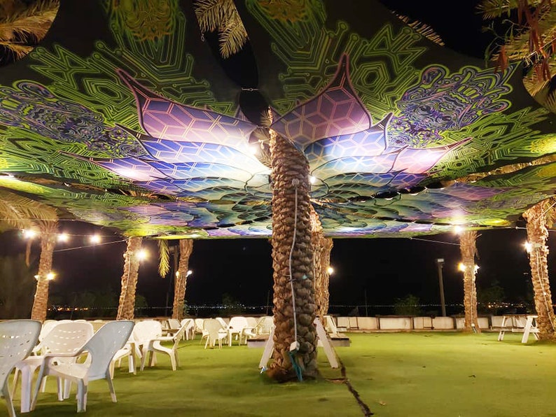 Uv-reactive Ceiling Decor Dragon Tales Psychedelic Festival Art Trippy ...