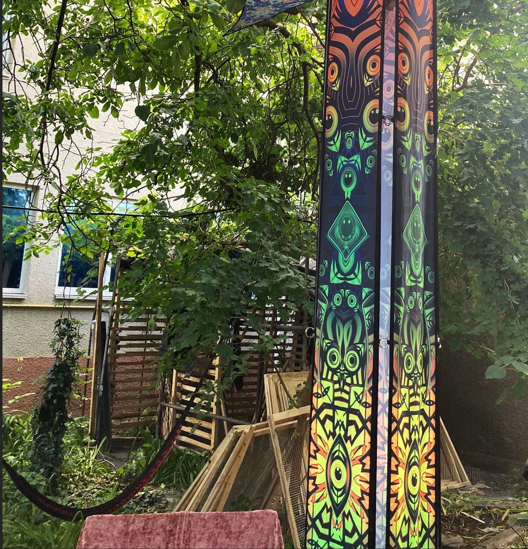 UV Reactive Festival Tapestry – Many Eyes Psytrance Pole Decor - Etsy