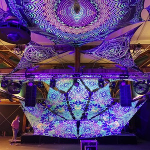 Uv-reactive Dj Stage Sacral Eyes + 2 Canopy - Psychedelic Fluorescent ...