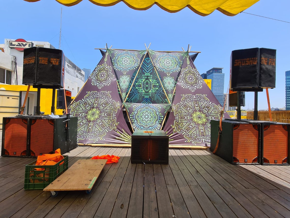 UV Psychedelic Decoration Dj Stage Geometric Wave Small - Etsy