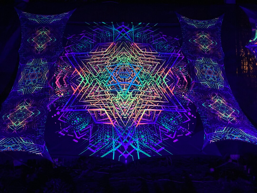 MERKABA 3 Layers Mesh Prints + MERKABA Satin Print, Blacklight ...