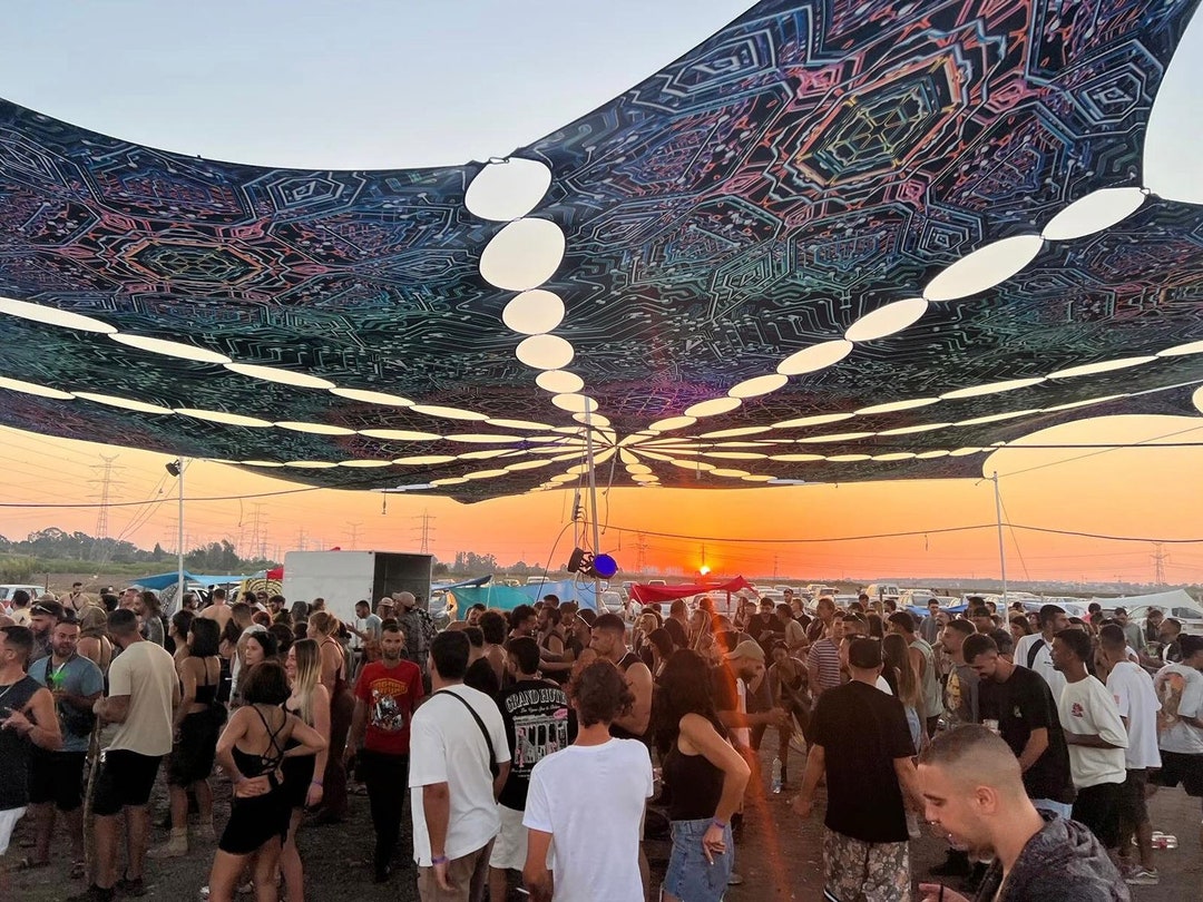 Glow in the Dark Party UV Festival Awning, Psychedelic Canopy ...