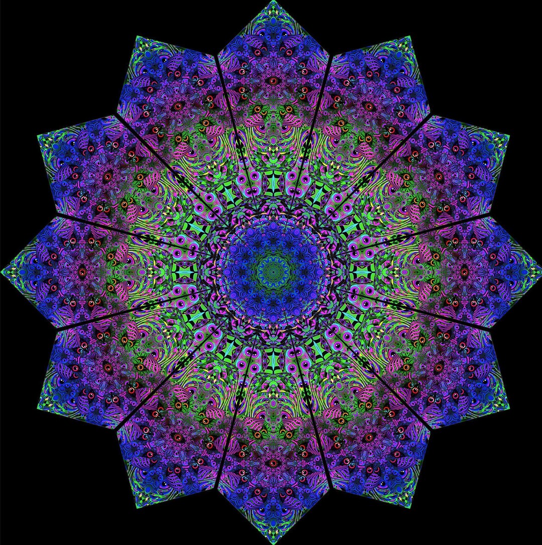 9.8x9.8m Uv-reactive Music Festival Canopy, Psychedelic Fluorescent ...