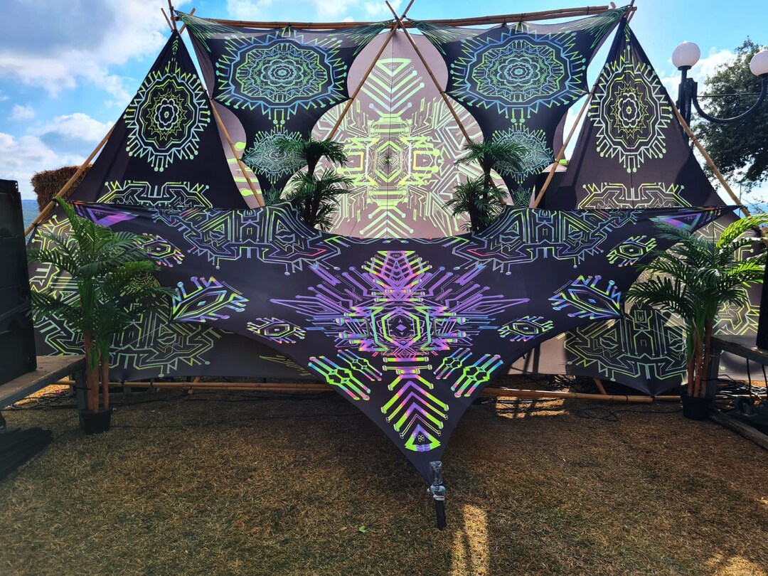 Psychedelic UV Stage Decor Set, Sacred Geometry Blacklight Panels ...