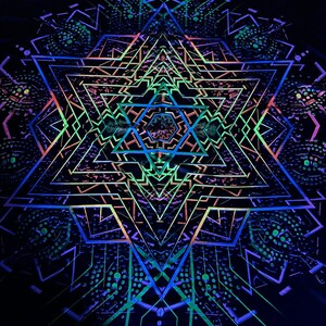 Metatron UV Reactive Biflex Lycra Fabric Tapestry – Psychedelic Sacred ...