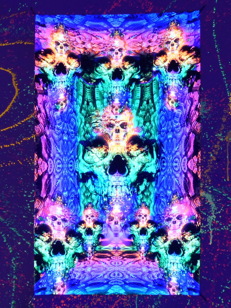 Uv Backdrop SСULL Uv Reactive Uv Tapestry Fabric Poster - Etsy