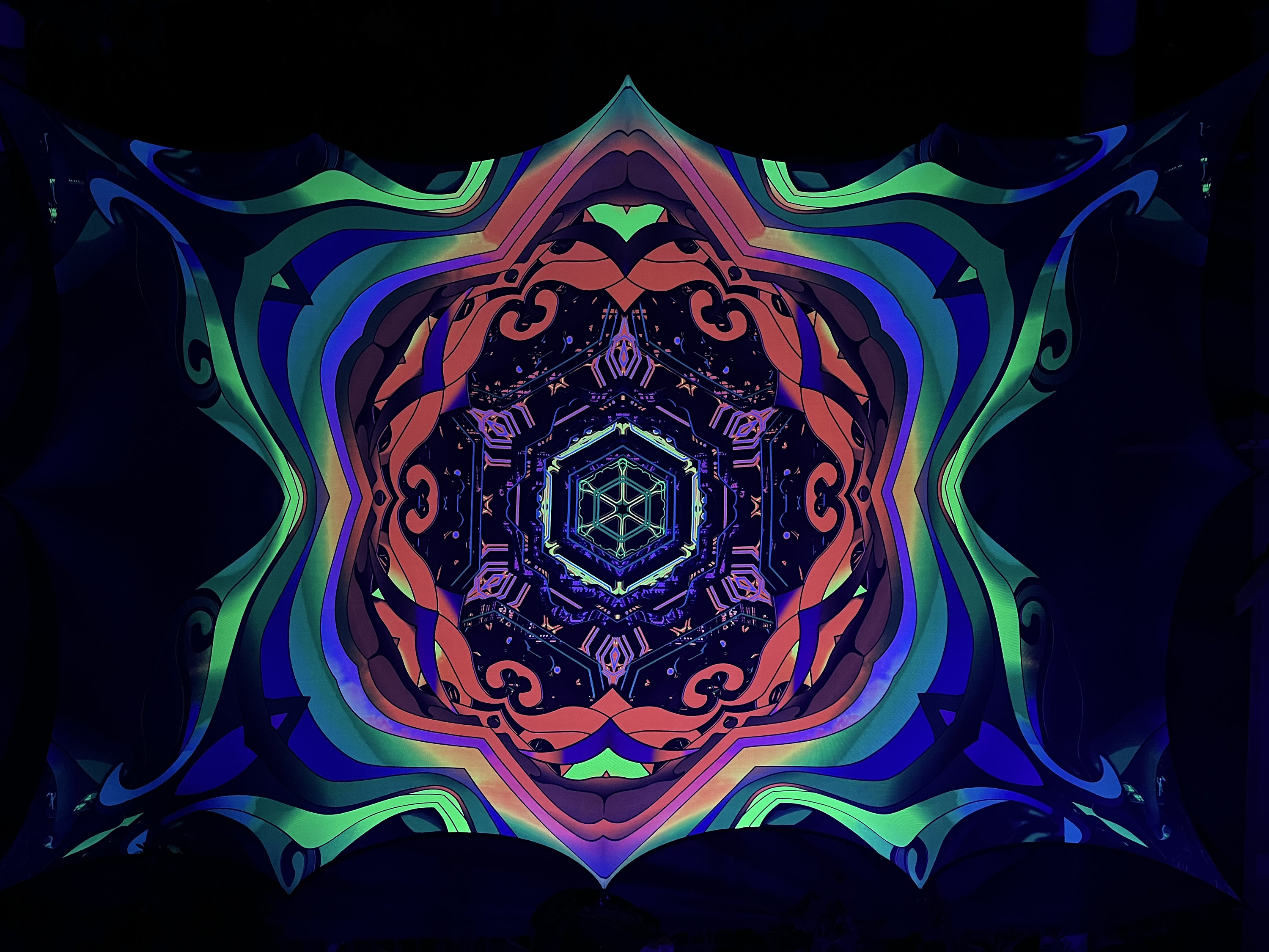 Art Print on Mesh Sacralis - Psychedelic UV Spiritual Gift Sacred ...