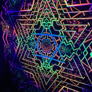 Psychedelic Backdrop metatron 2023 Blacklight Spiritual Tapestry ...